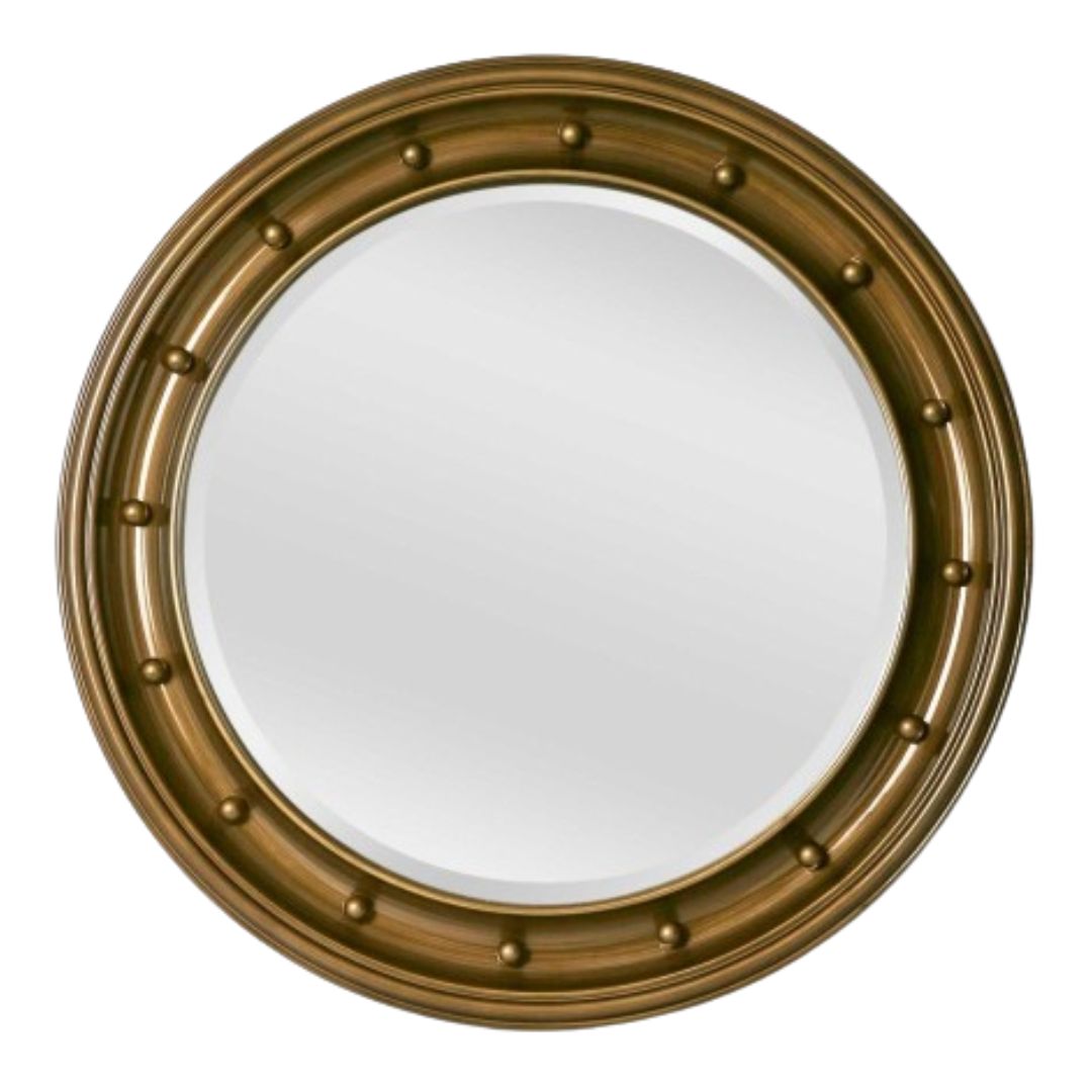 Clint Round Wall Mirror Gold | Mirror City