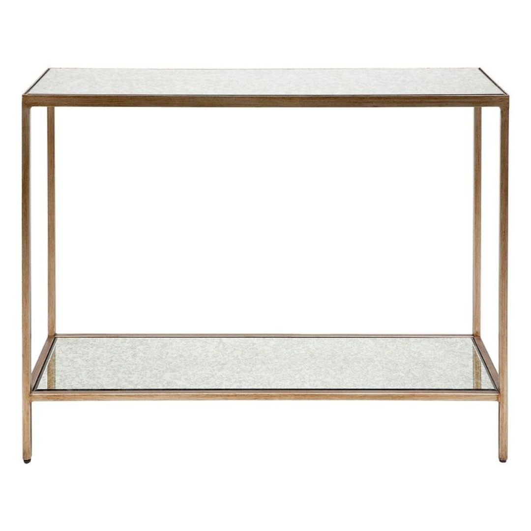 Cocktail Mirrored Console Table Antique Gold | Mirror City