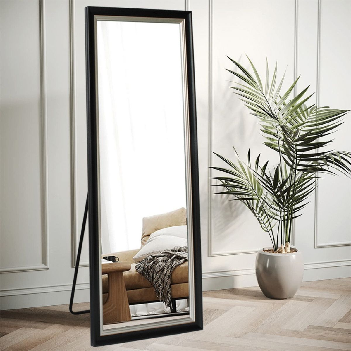 Nanette Full Length PS Frame Black Standing Mirror – Mirror City