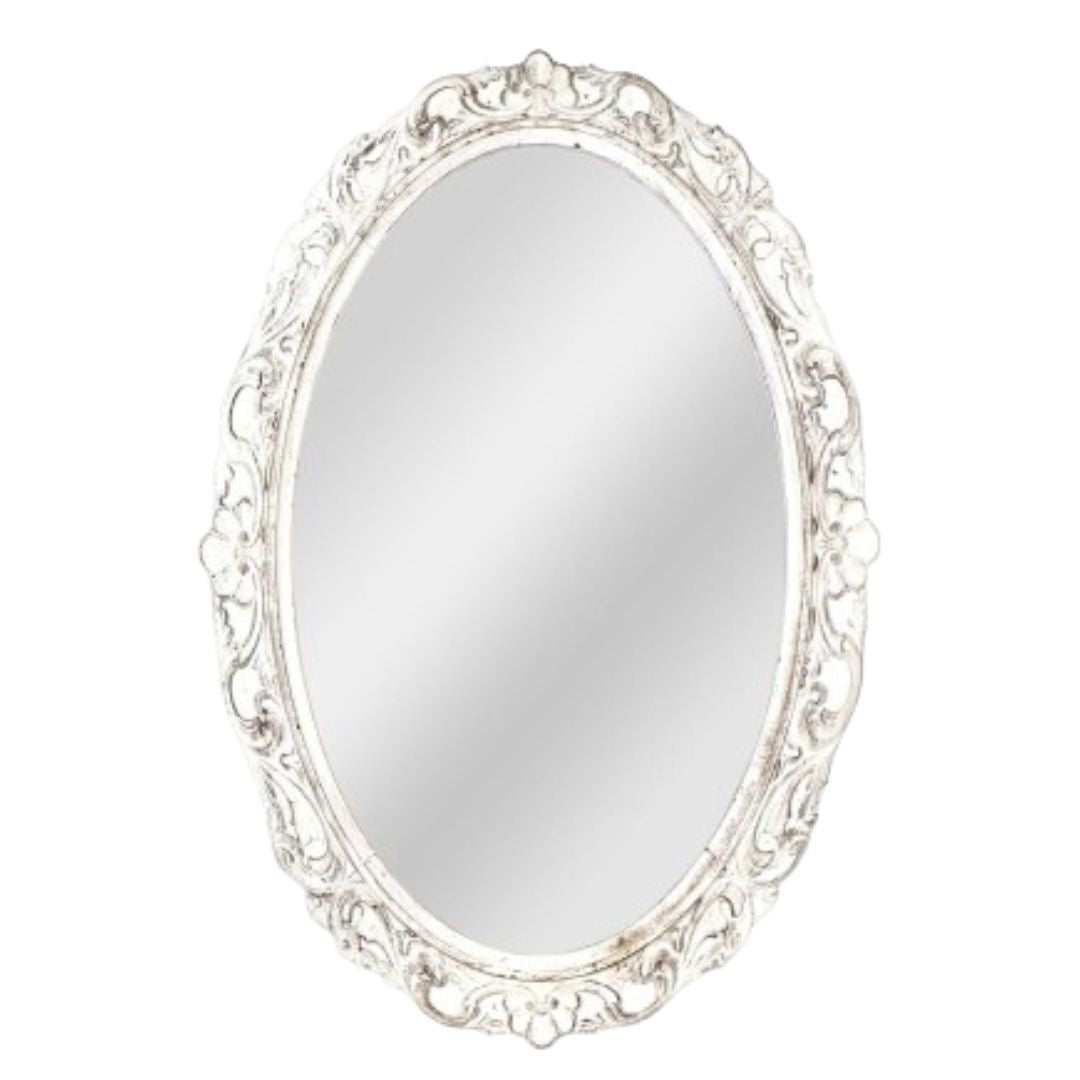 Mist Oval White Wall Mirror | Mirror City
