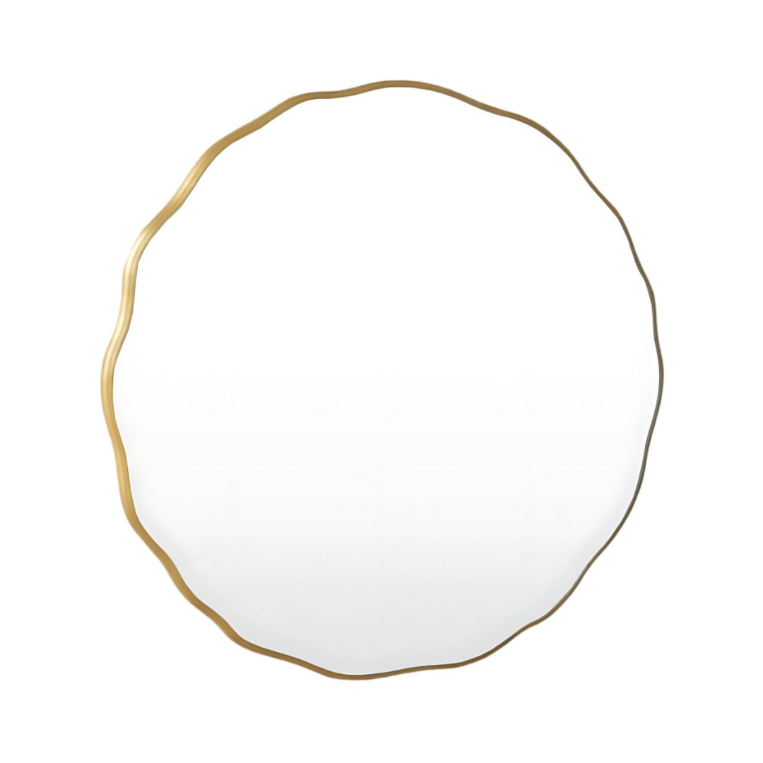 Shelby Wave Gold Round Wall Mirror | Mirror City